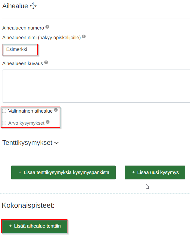 Sähköinen tenttijärjestelmä (EXAM) Opettajan ohje