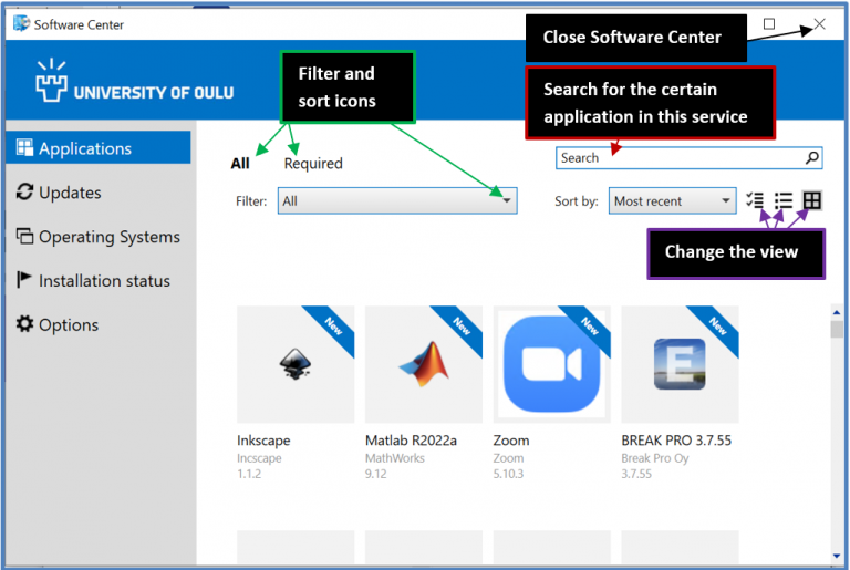 Install and update an application or an operating system from Software ...