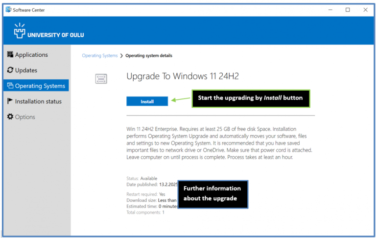 Install and update an application or an operating system from Software ...