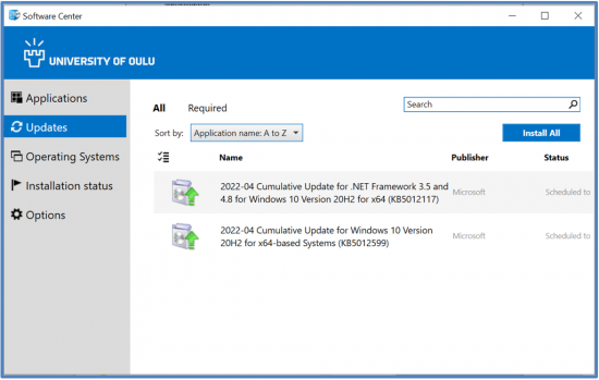Install and update an application or an operating system from Software ...