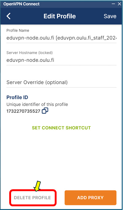 Creating an OpenVPN profile (UO)